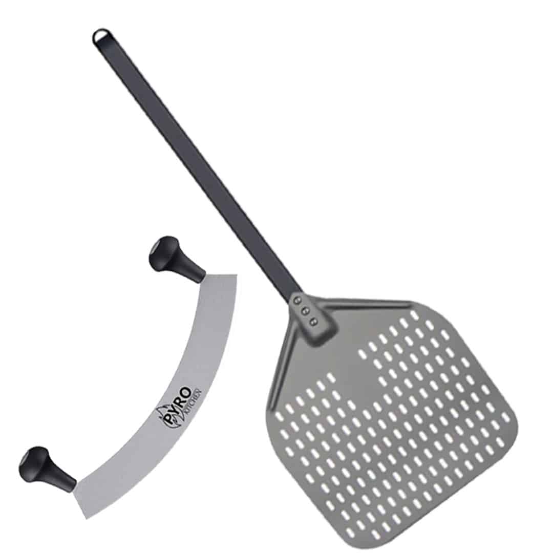 Pyro Kitchen 13″ Perforated Aluminum Pizza Peel And Rocker Cutter ...